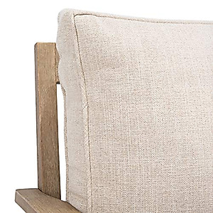 SAFAVIEH Couture Patio Martinique Natural and White Wood Outdoor Sofa, Natural/White