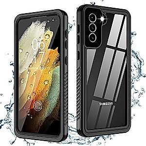 Oterkin for Samsung Galaxy S21 Case,S21 Waterproof Case with Built-in Screen Protector Dustproof Shockproof 360 Full Body Underwater Case for Samsung S21 5G 6.2inch (2021) Black
