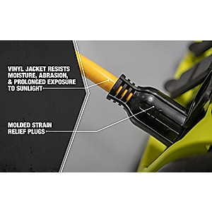 Coleman Cable 01934 3-Feet Generator Power Cord Adapter, 10/4 Splitter Y Adapter, L14-30P to (2) 10/3 Lighted 5-20R