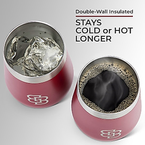 Wine Tumbler with Lid Insulated Set of 2 - Perfect Glft for women or men. Includes Portable Durable Tote for Boating, Beach, Travel Designed by Bruno Bianci