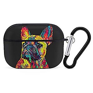 Cute French Bulldog Airpods Case Cover for Apple AirPods Pro Cute Airpod Case for Boys Girls Silicone Protective Skin Airpods Accessories with Keychain