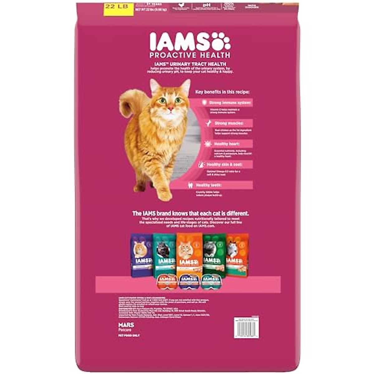 IAMS Proactive Health Adult Urinary Tract Healthy Dry Cat Food with Chicken, 22 lb. Bag