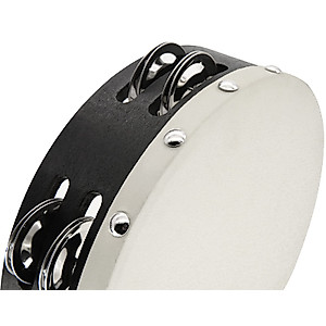 Tambourine for adults and kids (6 Inch and 8 Inch) Wood Handheld Tambourine Metal Jingles,Percussion Gift Musical Educational Instrument for Church KTV Party