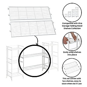 Convenience Concepts Xtra Storage Shelf Deluxe Metal Extension Set of 2, White
