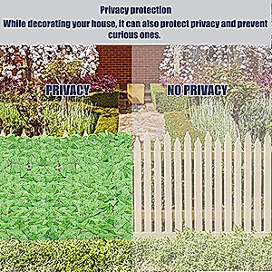 Expandable Faux Privacy Fence Artificial Ivy Leaf Hedge Roll Privacy Screen | Artificial Hedges Fence,Faux Ivy Vine Leaf Decoration UV Fade Protected for Balcony Patio (Size : 1×0.5m)
