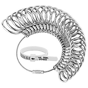 Ring Sizer Measuring Tool, 27 PCS Premium Ring Measurement Tool, US Ring Size 0-13 with Half Size, 1 PCS Finger Ring Sizing Measure Gauge, by UUBAAR