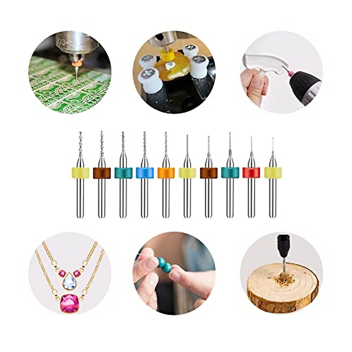 AUTIDEFY 60pcs 0.3mm-1.2mm PCB Drill Bit Tungsten Carbide Micro Drill Bits Set for Print Circuit Board Jewelry CNC Engraving,Precision Drilling for Amber Plastic Hardware