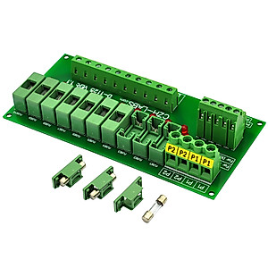 Electronics-Salon Panel Mount 10 Position Power Distribution Fuse Module Board, for AC/DC 5~48V