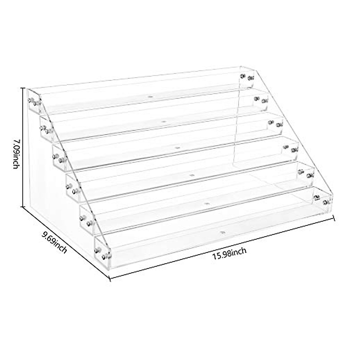 HBlife Clear Nail Polish Organizer 6 Tier Acrylic Display Rack Holds Up to 72 Bottles