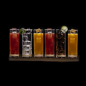 LEMONSODA Premium Highball Glass Set - Elegant Tom Collins Glasses Set of 6-12oz Tall Drinking Water Glasses - Bar Glassware for Mojito, Whiskey, Cocktail - Crystal High Ball Glass Drink Tumblers