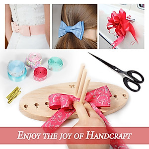 Bow Maker for Ribbon, Holiday Wreaths,Wooden Wreath Bow Maker Tool for Creating Gift Bows, Party Decorations, Hair Bows, Corsages, Holiday Wreaths, Various Crafts(Double-Sided)