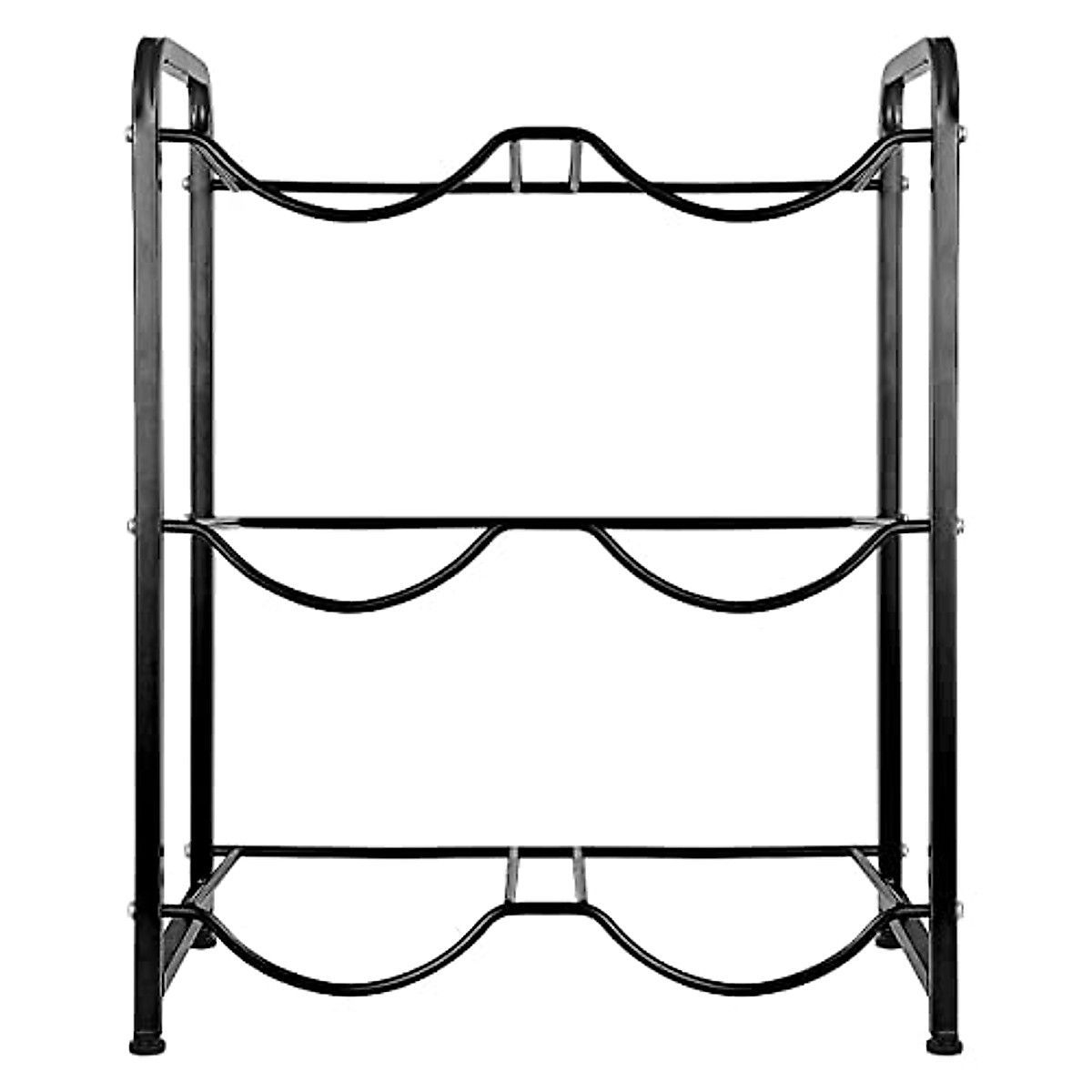 jolybebe 5 Gallon Water Jug Stand, 5 Gallon Water Jug Holder 3 Tier for 6 Bottles of 5-Gallon Water, Detachable Water Jug Organizer Floor Protection for Home Office Black