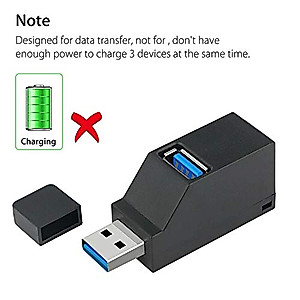 SHYPT USB 3.0 Adapter Extender Mini Splitter Box 3 for PC Laptop Mobile Phone High Speed U Disk Reader (Color : Black)