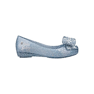 Melissa - Unisex-Child Ultragirl + Frozen Inf Flats, Size: 4 M US Big Kid, Color: Pearl Blue Glitter