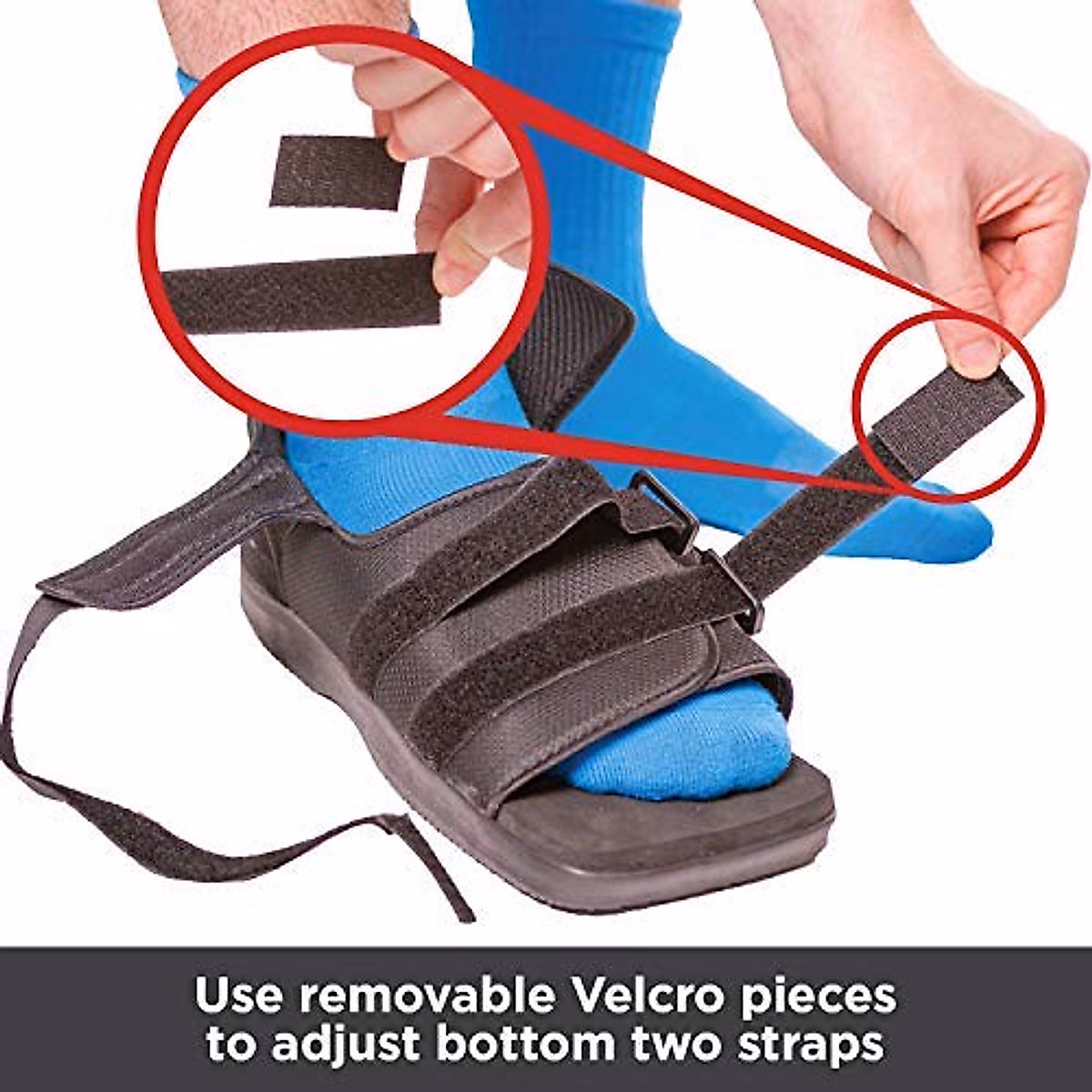 BraceAbility Post-op Shoe for Broken Foot or Toe | Medical / Surgical Walking Shoe Cast Boot, Stress Fracture Brace & Orthopedic Sandal with Hard Sole (LARGE - FEMALE)