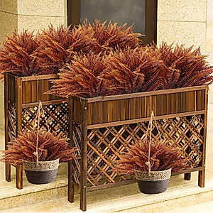 RECUTMS 8PCS Artificial Plants Greenery, Fake Boston Fern Bush Plant UV Resistant Greenery Bushes Faux Outdoor Shrubs Plants Indoor Outside Hanging Planter Home Garden Decor