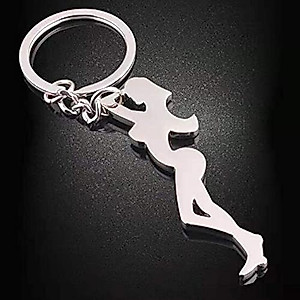 ARFUKA Bottle Opener Keychain Metal Sexy Lady Pendant Beer Opener Beverage Soda Beer Bartender Bottle Opener Keyring Christmas Birthday Gift for Men and Women