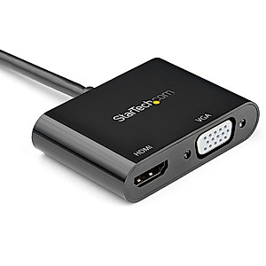 StarTech.com DisplayPort to HDMI VGA Adapter - DP 1.2 HBR2 to HDMI 2.0 (4K 60Hz) or VGA 1080p Converter Dongle - DP to HDMI or VGA Monitor Adapter - Digital Video Display Adapter (DP2VGAHD20)