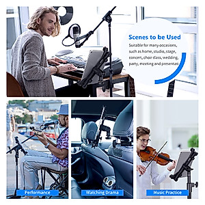 Neewer 7-14 inches Adjustable Tablet Holder Mount with 360 Degree Swivel Clamp for Connecting with Microphone Stand, Compatible with iPad, iPad Pro, iPad Air, Google Nexus Samsung Galaxy
