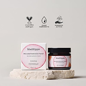 Mad Hippie MicroDermabrasion Facial - Exfoliating Face Scrub with Glycolic Acid, Mandelic Acid, AHA Complex & Hyaluronic Acid, 2.1 Fl Oz