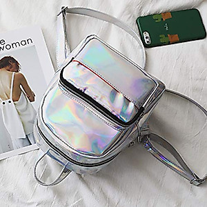 Holographic Backpack Clear Mini Backpack Hologram School Shoulder Bag Casual Backpack Casual School Backpack