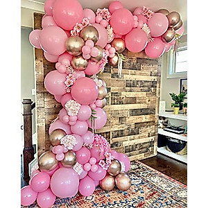 Pastel Pink Balloons 100pcs Pink Balloon Garland Arch Kit 5/10/12/18 Inch Different Sizes Pastel Pink Matte Latex Balloon for Baby Shower Gender Reveal Birthday Party Wedding Decorations