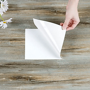 Wallercity 4-Tiles Waterproof Light Brown Vinyl Flooring Peel and Stick Flooring for Bathroom Kitchen Laminate Flooring Stick on Floor Tiles Removable Sticky Tiles Peel and Stick Floor Tile 36" x 6"