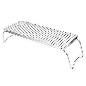 Liyeeo Anti-Corrosion Grate Barbeque Grill, Portable Folding Campfire Grill, Stainless Steel Camping for Picnic BBQ