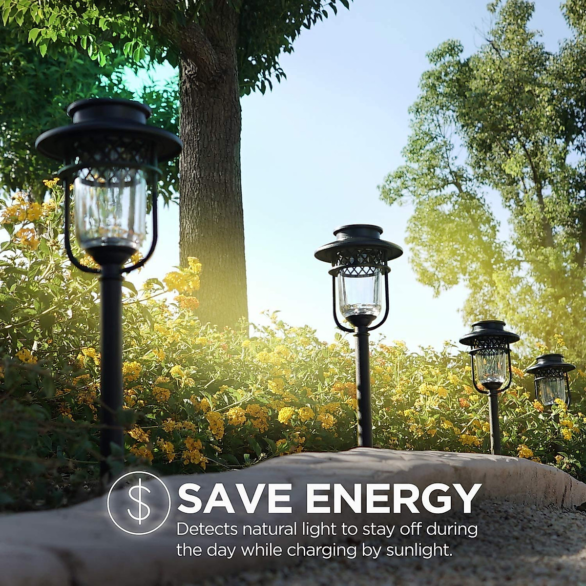 Home Zone Security Pathway & Garden Solar Glass Lights Stainless Steel (16-Set)