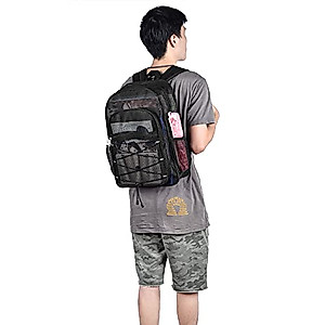 Heavy Duty Mesh Backpacks for Adults, School Bags Boys and Girls, See Through with Adjustable Straps, Swimming, Fitness, Sports, Carry Portable Oxygen Concentrators