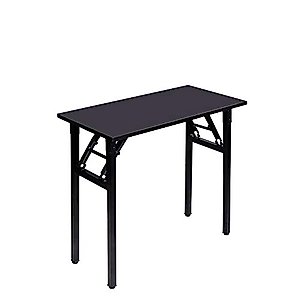 DlandHome 31.5 inches Small Computer Desk for Home Office Folding Table Writing Table for Small Spaces Study Table Laptop Desk No Assembly Required Black DND-AC5CB-8040
