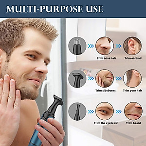 AREYZIN Ear and Nose Hair Trimmer for Men and Women Professional USB Rechargeable Nose Trimmer Nose Clippers Eyebrow Facial Hair Trimmer Body Grooming Kit IPX7 Waterproof Dual Edge Blades