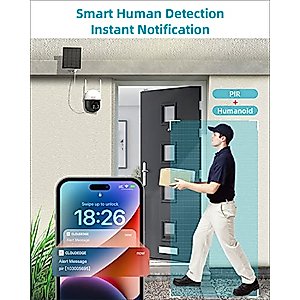 DEKCO 【New Version】 5MP UHD Solar Security Camera Wireless Outdoor, Home Security System with Spotlights, Night Vision, Pan Tilt 360° View, 2-Way Audio, Human Detection, Connect to 2.4Ghz WiFi DC9P