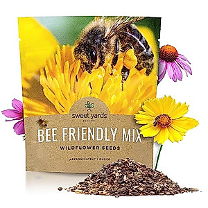 Bee Friendly Wildflower Seed Mix - Bulk 1 Ounce Packet - Over 7,500 Open Pollinated Seeds - Save The Bees!