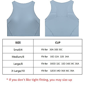 VAPUCY Women Racerback Padded Sports Bras Workout Crop Tanks Yoga Running Active Tops (Medium, Lavender-Purple)