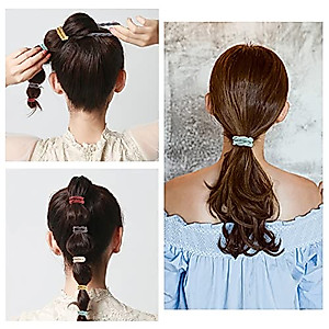 Hair Ties for Thick Hair, Tyfthui 32 Pcs Elastics Hair Bands Ponytail Holders, Hair Tie Bracelets for Women Girls, No Damage No Crease Hair Elastics for Women's Hair Multi-colored