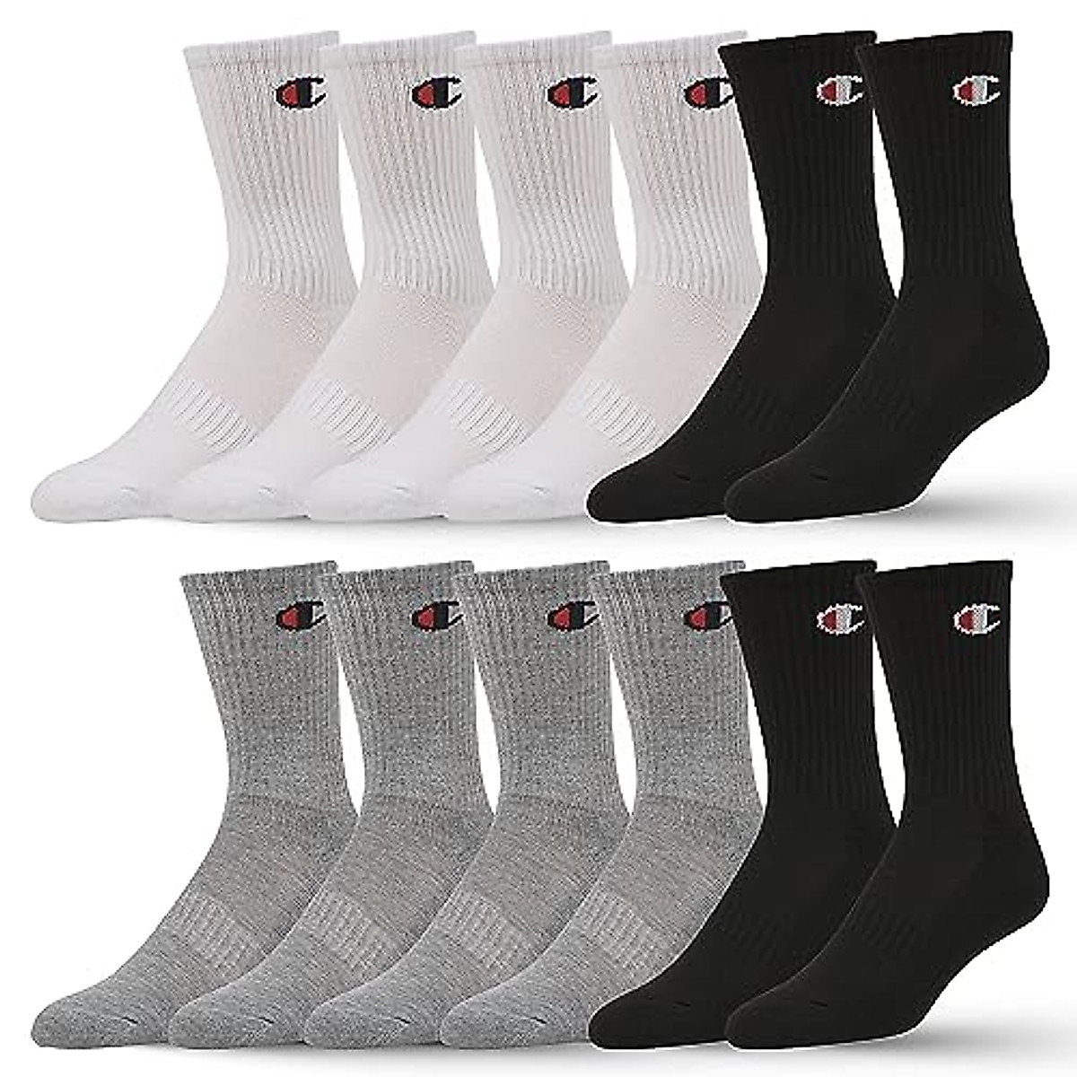 Champion Boys Socks and Girls Socks 12 Pair Crew Low Cut No Show Ankle Quarter Socks for Girls