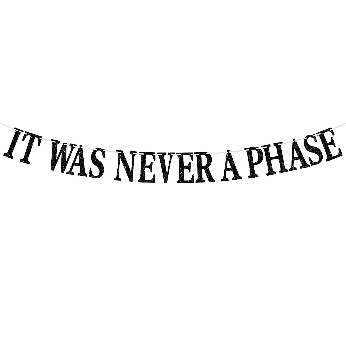 It Was Never a Phase Banner, Death to My Youth Bunting Sign, Funeral Birthday 30th 40th 50h 60th 70th 80th Birthday Party Decorations Supplies, Black Glitter