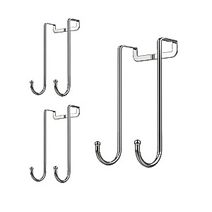 Dalanpa 1kuan Over Door Hook Heavy Duty Hooks for Hanging - Single Hook Loads up to 50lbs for Kitchen, Bathroom, Bedroom and Office - Pack of 3