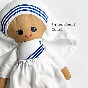 The Little Rose Shop Mother Teresa Plush Catholic Saint Doll - Toddlers and Preschoolers Stuffed Plush Doll Toy - Baptism Gifts for Home Christmas Decoration & Catholic Boys and Girls