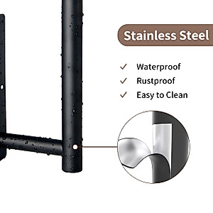 Paper Towel Holder Under Cabinet - Black Wall Mount Paper Towel Hanger, Stainless Steel, Self-Adhesive or Drilling, for Kitchen, Bathroom, RV