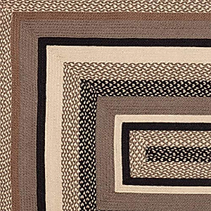 VHC Brands Jute Area Rug with Non-Skid Pad, Rectangular, Black & Tan, 60x96