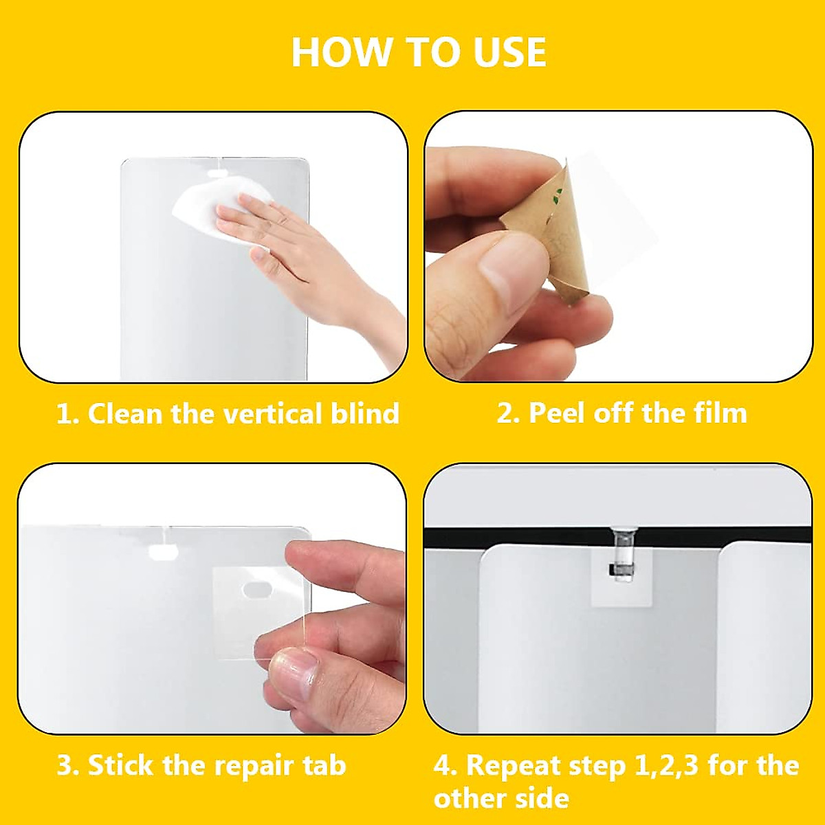 Alamic Vertical Blind Repair Tabs 120 Pieces Vertical Blind Repair Parts Vertical Blinds Replacement Parts Instead of Buying Vertical Blinds Replacement Slats - 60 Sets