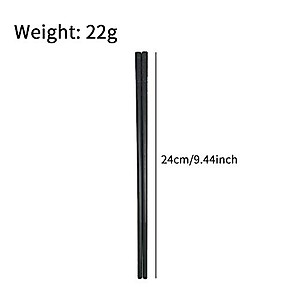 10 Pairs Chopsticks,9.5 Inch No Slip Fiberglass Chopsticks Resuable Dishwasher Safe，Use for Caterers, Restaurants, Buffets, Cafeterias, Diners, Cafes(Black)