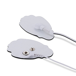 Belifu TENS Unit Electrode Pads Reusable Self-Adhesive Replacement Massage Pads Latex Free, Standard Connection Snap on 3.5mm Cable for Tens EMS Massager