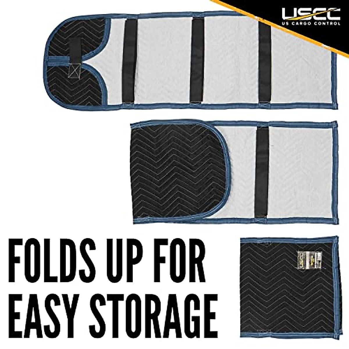 US Cargo Control Quilted Hand Truck Cover - Rounded Top Appliance Dolly Cover - Essential Moving Supplies - Black/Blue Moving Pad - Woven Cotton/Polyester - 50 x 16 Inches - 1 Pound
