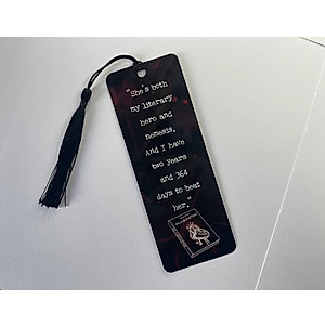 jinrio Wednesday Addams Bookmark with Tassels,Double Sided Bookmarker Excellent Party School Classroom Prize Reading Rewards,Gifts for Fans