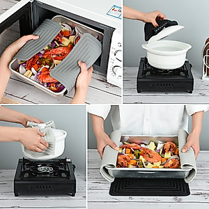 SPUVGVC Silicone Trivets for Dishes-Trivets for Hot Pots and Pans-Heat Resistant Mat for Countertops, Kitchen Small Dish Drying Mat, Silicone Pot Holders-Hot Pads for Kitchen Set 2 Teal