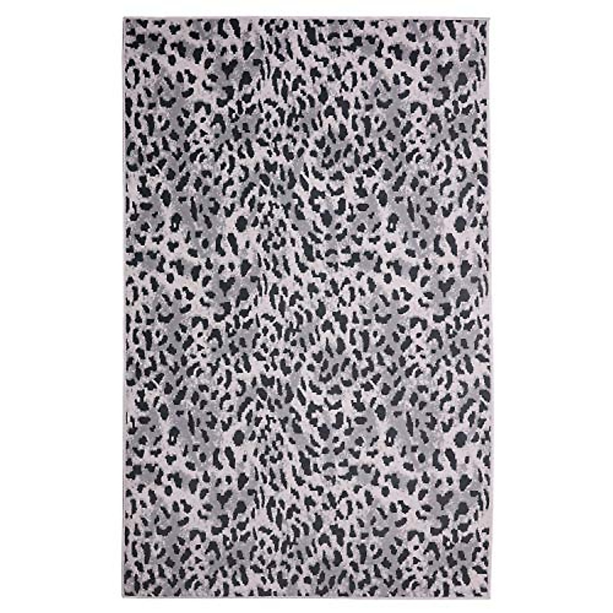 Furnish my Place Leopard Print Area Rug - 3 ft. 6 in. x 5 ft. 6 in, Ligh Grey, Rectangular Accent Rug with Contemporary Design