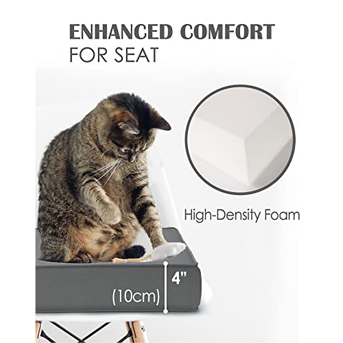 WHIZMIA Patio Chair Cushion for Outdoor Furniture 19x19x4 Inch, Waterproof Outdoor Seat Cushions for Patio Furniture, Garden Sofa Couch Chair Cushions with Ties, Set of 2, Dark Gray